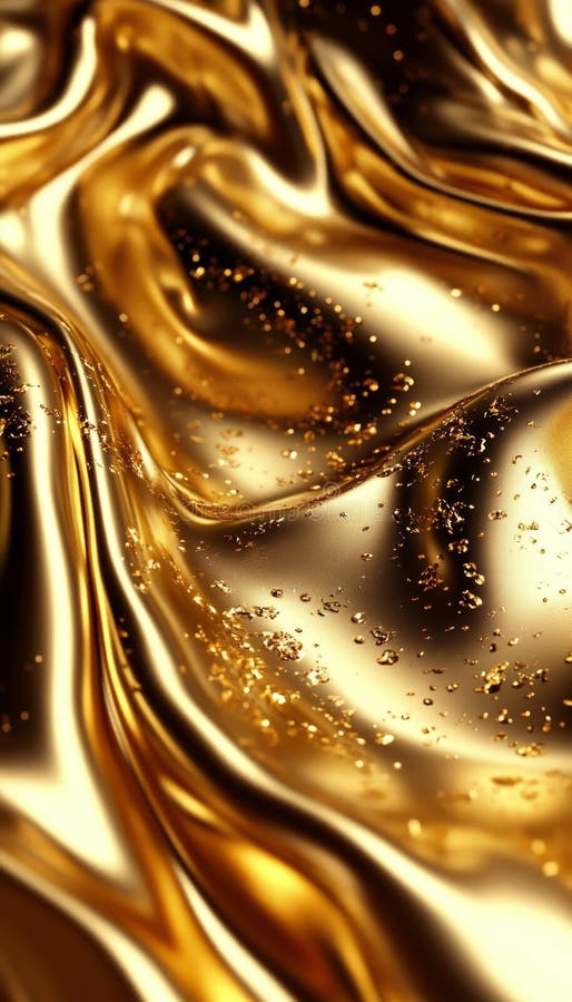 Liquid Gold Elegance. Luxury Background of Flowing, Melted Gold with ...