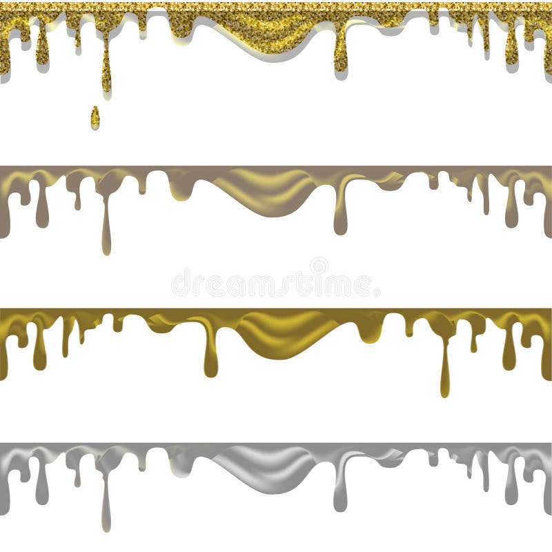 Liquid Gold, Flowing Golden and Silver Paint Stock Vector ...