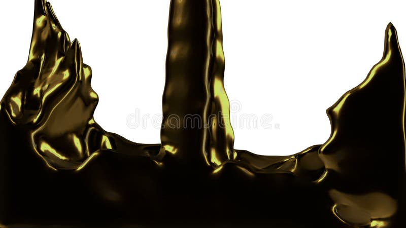 Liquid Gold Flows into the Screen and Fills it with Alpha Channel FULL ...