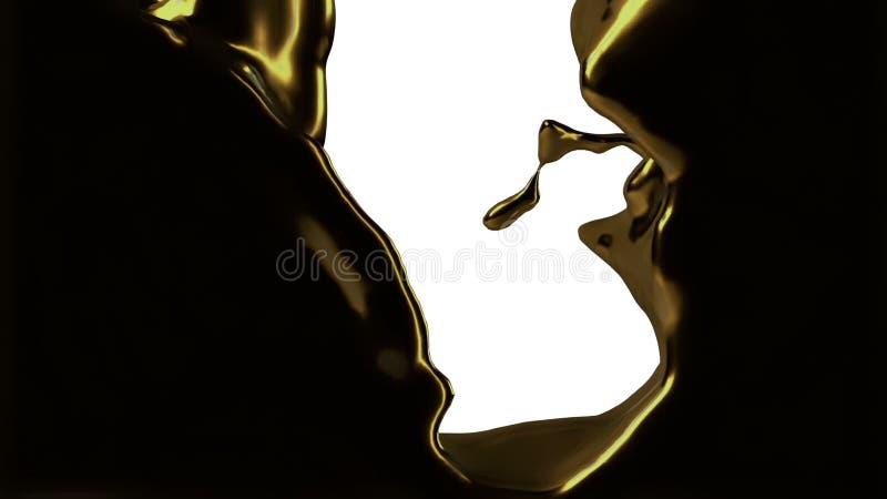 Liquid Gold Flows into the Screen and Fills it with Alpha Channel FULL ...