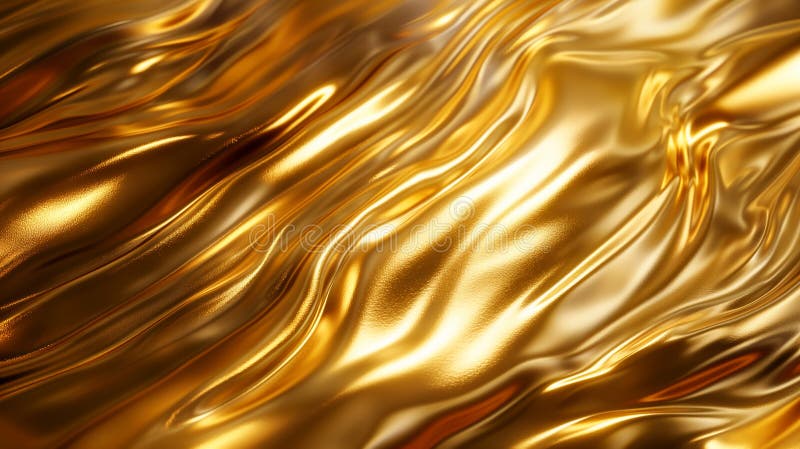 Liquid Gold Flows with a Smooth, Shimmering Texture, Creating an ...