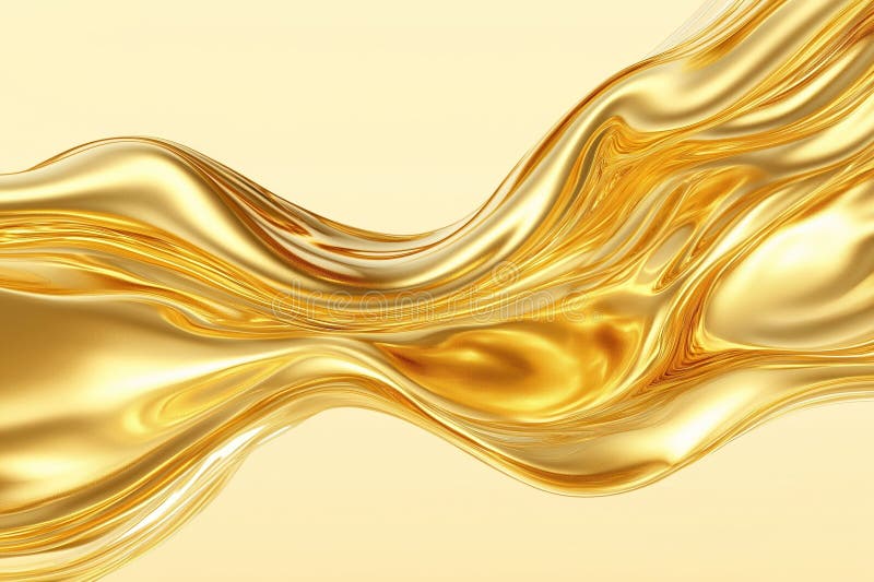 Liquid Gold Flows in Wavy Patterns. Luxury Design. Abstract Texture ...