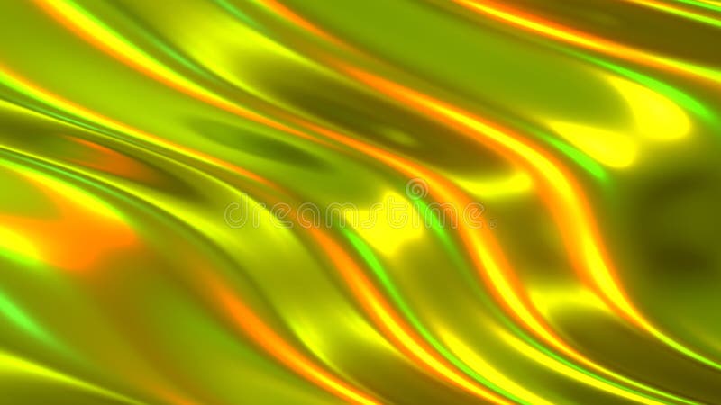 Liquid Gold Green Chrome Waves Background, Shiny and Lustrous Metal ...