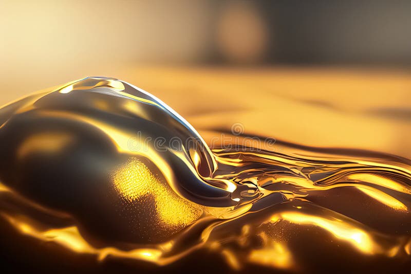 Liquid Gold Metallic Dynamic Glossy Fluid Abstract Luxurious Background ...