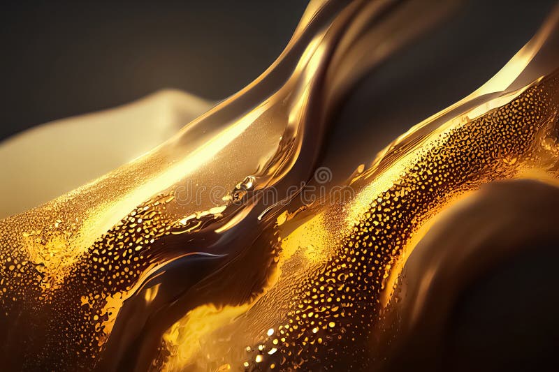 Liquid Gold Metallic Dynamic Glossy Fluid Abstract Luxurious Background ...