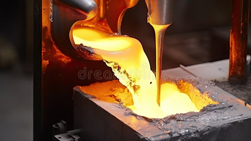 Liquid Gold Poured into Graphite Casting Form Stock Image - Image of ...