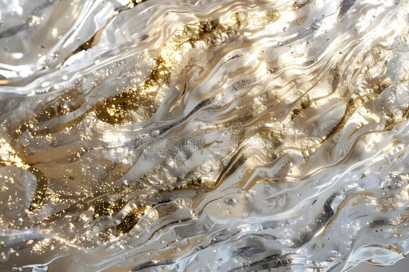 Liquid Gold and Silver Abstract Waves, Shimmering, Gleaming, Flowing ...
