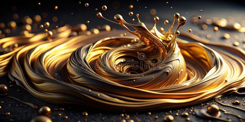 Liquid Gold Swirling Vortex an Abstract Representation of Opulence and ...