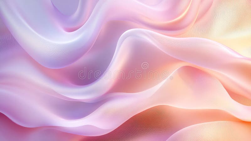 Liquid Gradient Waves in Soft Peach and Light Lavender, Forming Smooth ...