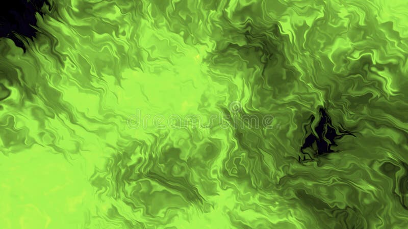 Liquid Green Background with Distortion. Motion. Matrix System Fluid in ...