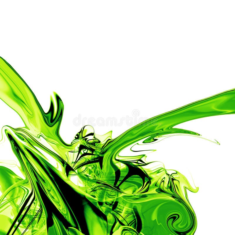 Liquid green fluid, Abstract 3d render of liquid green splash. Green