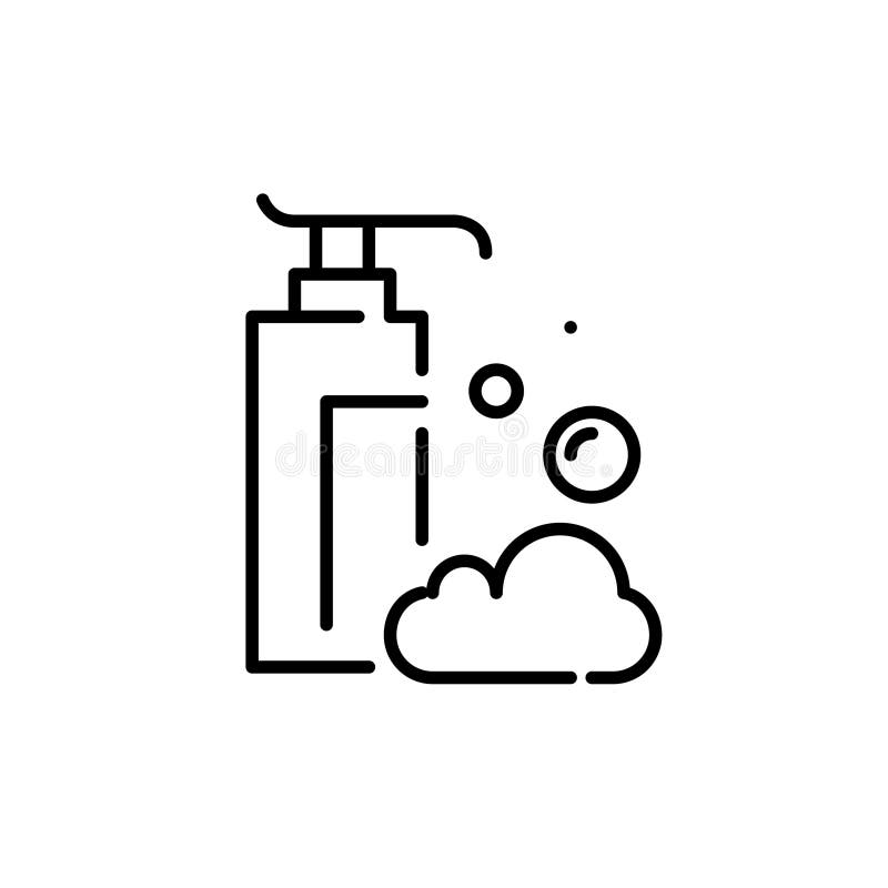 Liquid Hand Soap in Bottle. Lather Foam and Bubbles Stock Vector ...