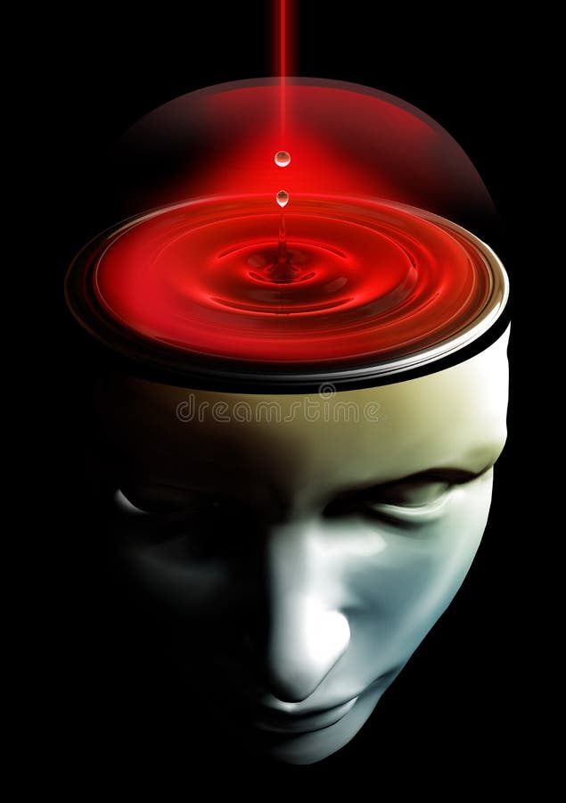 Liquid Head Brain Conceptual Futuristic Image Stock Illustration ...