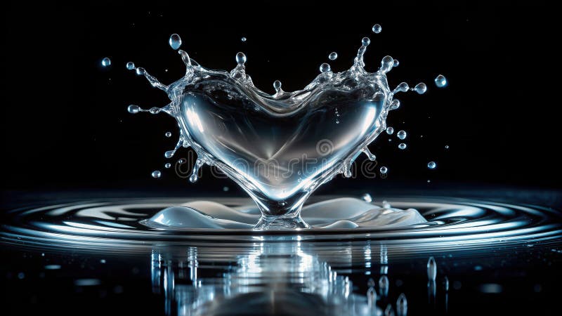 Liquid Heart a Stunning Water Drop Impact Forming a Heart Shape ...