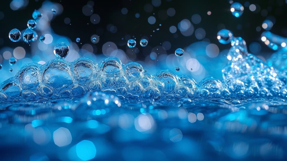 Liquid Hydrogen Splashes Create Dynamic Visual Effects in Blue Tones ...