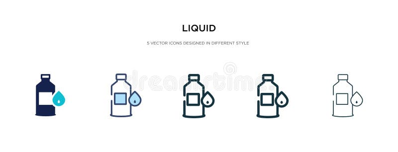 Liquid Icon in Different Style Vector Illustration. Two Colored and ...