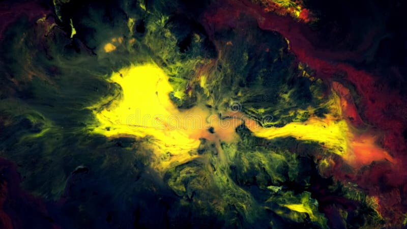 Liquid Ink. Reaction of Colored Paints on a Black Background. Stock ...