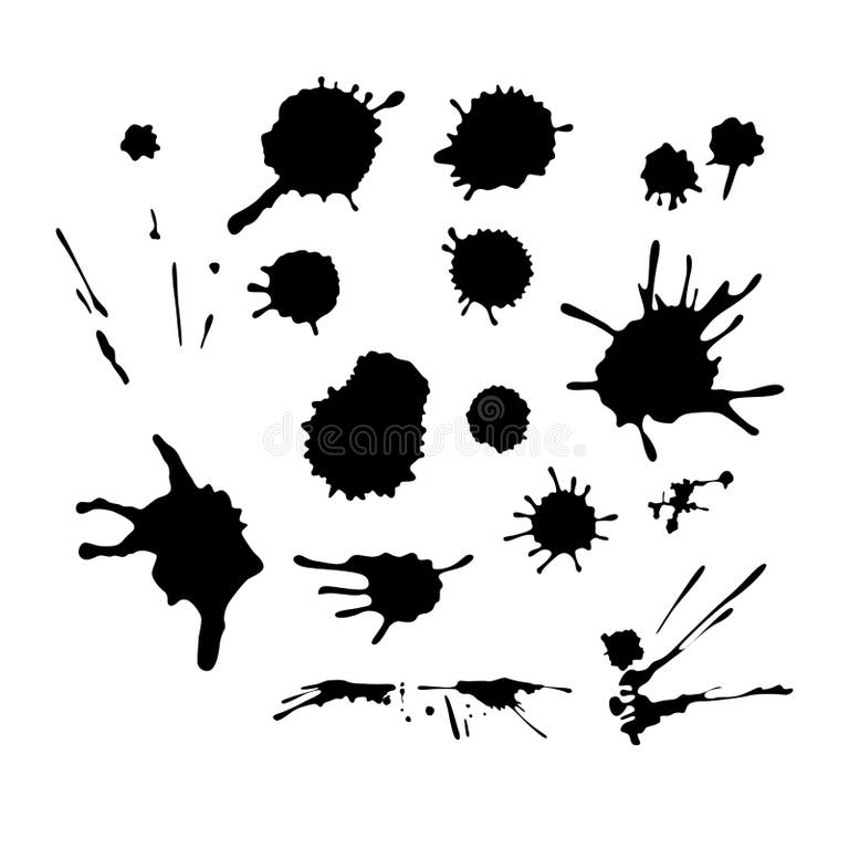 Liquid Ink Splash Vector Set Stock Illustration - Illustration of ...