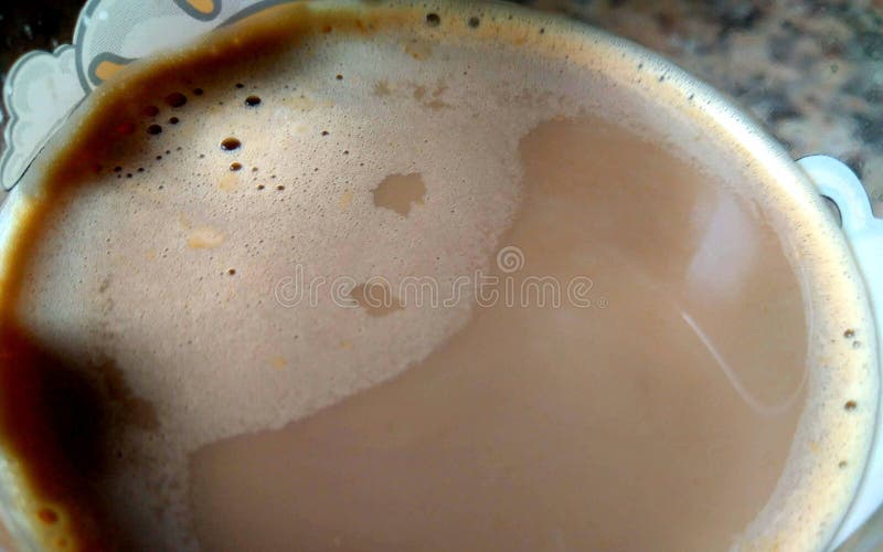 The Liquid Inside a Delicious Glass of Coffee with Milk Stock Photo ...