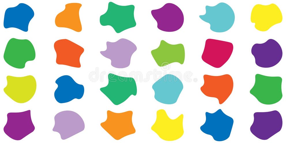 Blob Shape Set. Simple Fluid Circle Shape, Trendy Wrap Circle, Blob Shape Element Collection ...