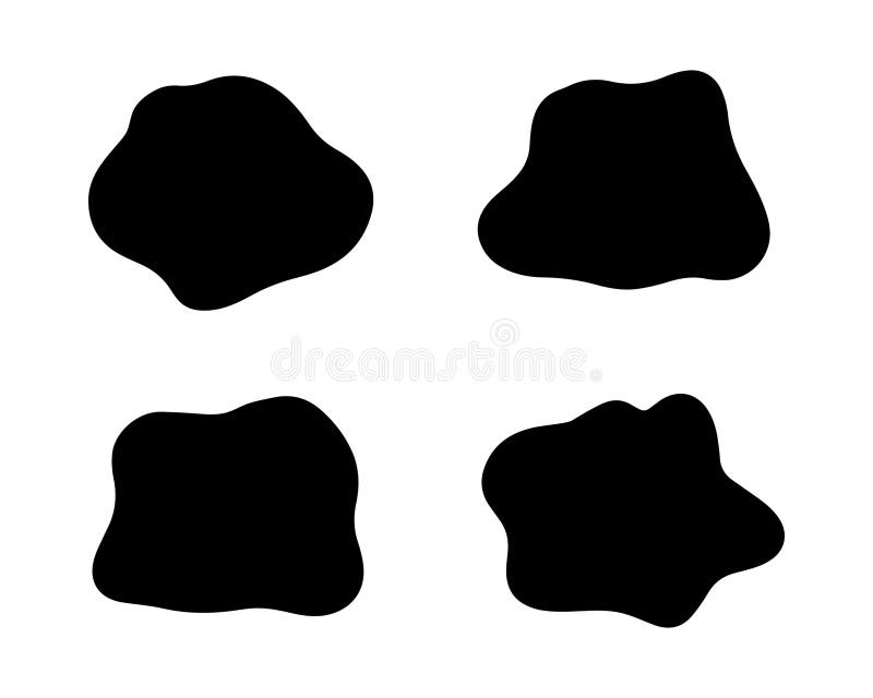 Liquid Blob Shapes, Vector Organic Random Forms, Black Fluid Silhouette ...
