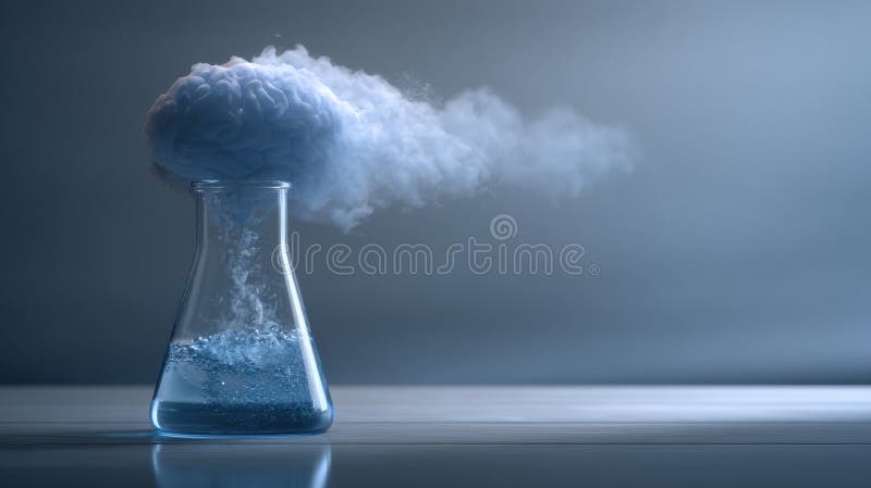 Liquid in Lab Beaker Creates Brain-Shaped Clouds Emitting from the ...