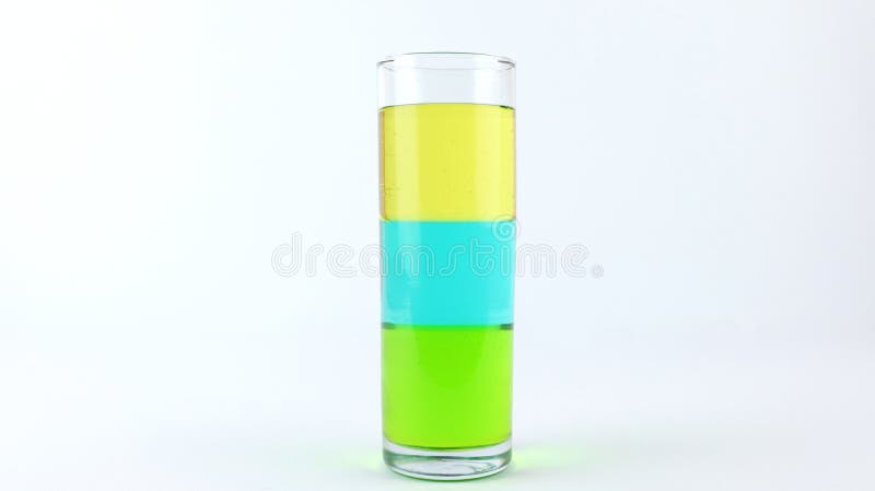 Liquid or Layer Density Experiment Using 3 Separate Layers Consisting ...