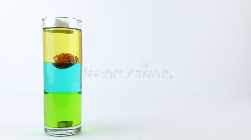 Liquid or Layer Density Experiment Using 3 Separate Layers Consisting ...