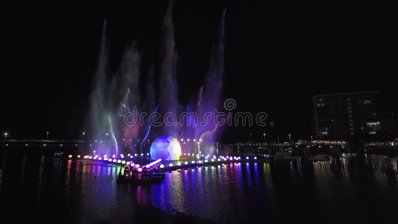 Liquid Light Display at the Darwin Waterfront Stock Footage - Video of ...