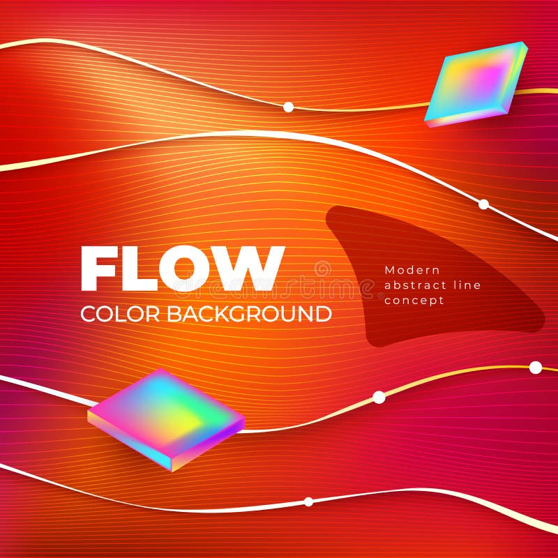 Liquid Line Color Background Design. Square Fluid Line Gradient Shapes ...