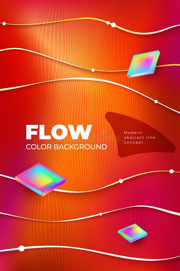 Liquid Line Color Background Design. Blue Square Fluid Gradient Shapes ...