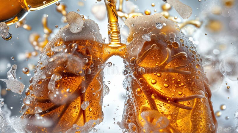 Liquid Lungs: a Refreshing Beer Pour Stock Illustration - Illustration ...
