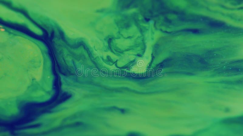 Liquid Marble Paint Leaking Green Blue Enamel Mix Stock Footage - Video ...