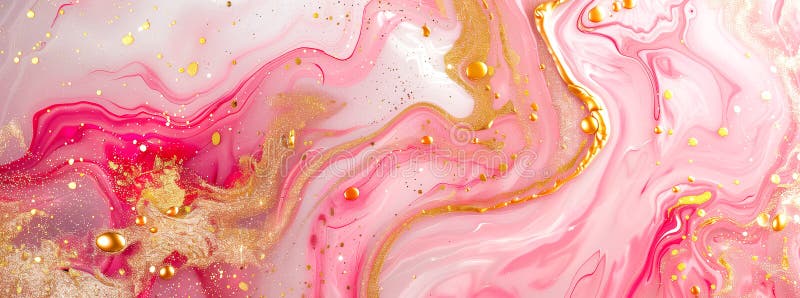 Liquid Marble Painting Background Design with Gold Glitter Dust Texture ...