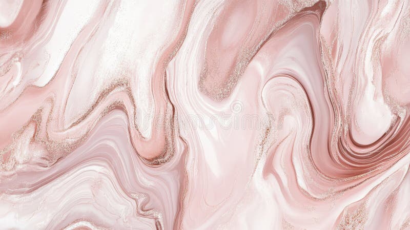 Liquid Marble Texture in Soft Blush Pink and Ivory, with Gentle Flowing ...
