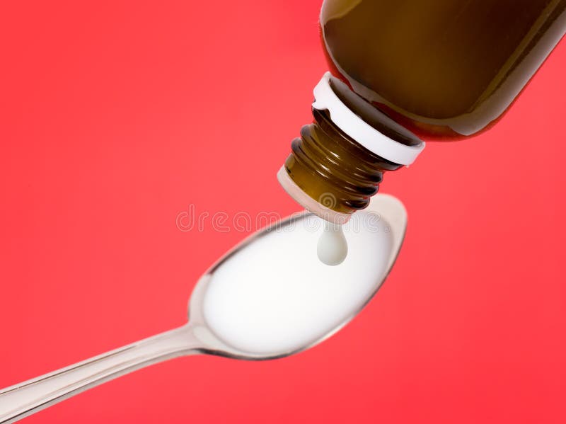Liquid Medicine Dropping on a Spoon Stock Image - Image of healthcare ...