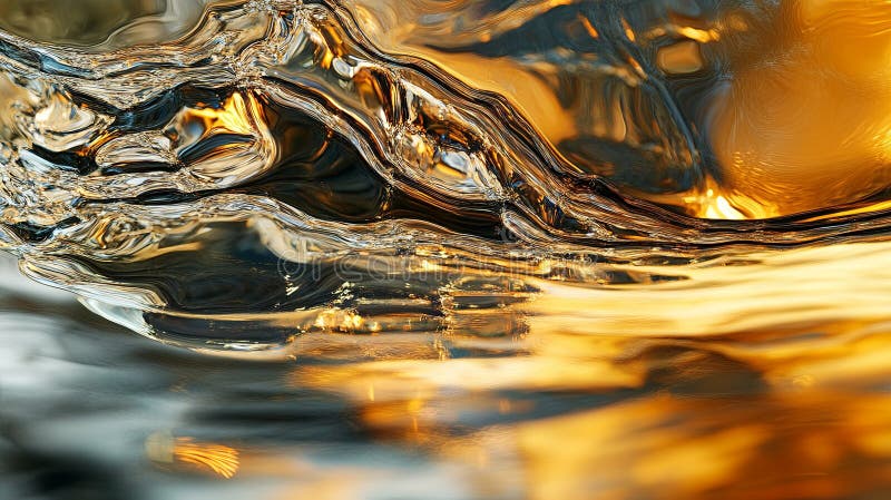 Liquid Mercury Flows, Creating Abstract Shapes with Picture Stock Photo ...