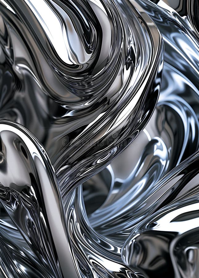 Liquid Metal. Abstract 3D Background Stock Illustration - Illustration ...