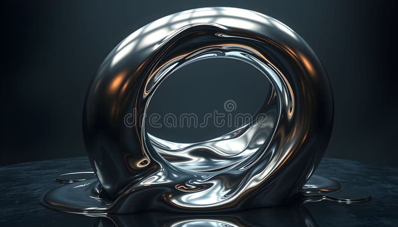 Liquid Metal Abstract Form: a Study in Reflective Surfaces and Fluid ...