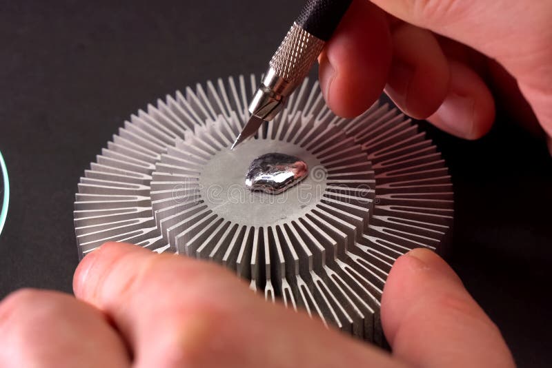 Liquid Metal on Aluminum Processor Cooling Radiator Stock Image - Image ...