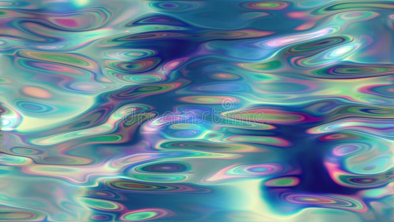 Liquid Metal. Blue Wave Background. Abstract Moving Fluid. Stock ...