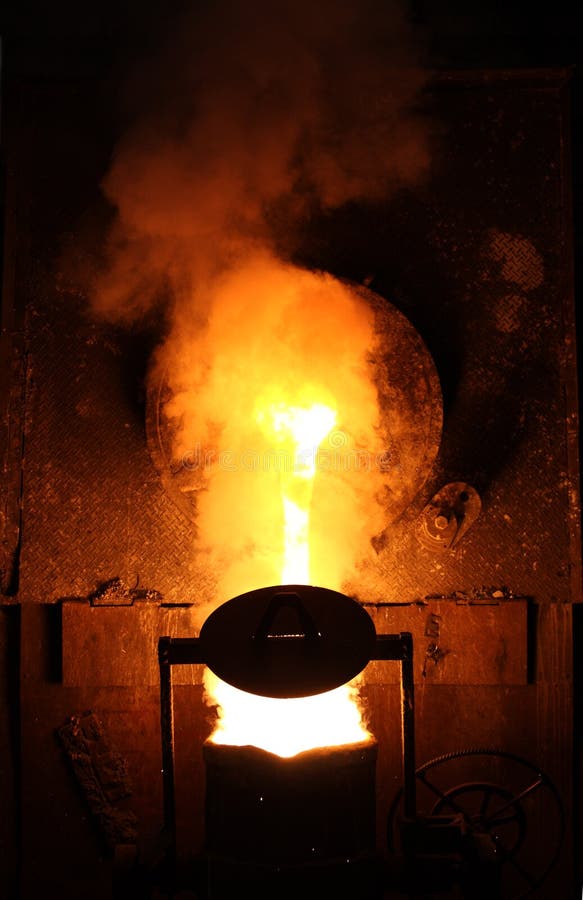 Liquid Metal from Casting Ladle Ferrous Metallurgy Stock Image - Image ...