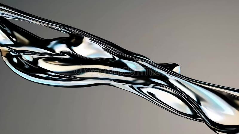 Liquid Metal Creating Abstract Fluid Patterns with a Reflective Surface ...