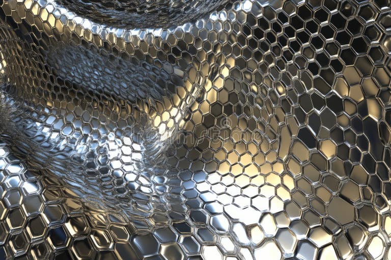 A Liquid Metal 3D Background Where Hexagonal Panels Seamlessly Morph ...
