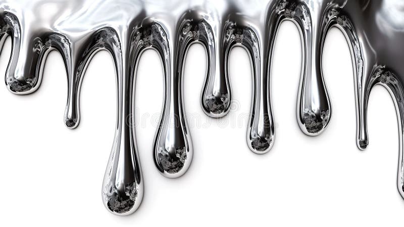 Liquid Metal Dripping 3d Illustration. Generative AI Stock Illustration ...