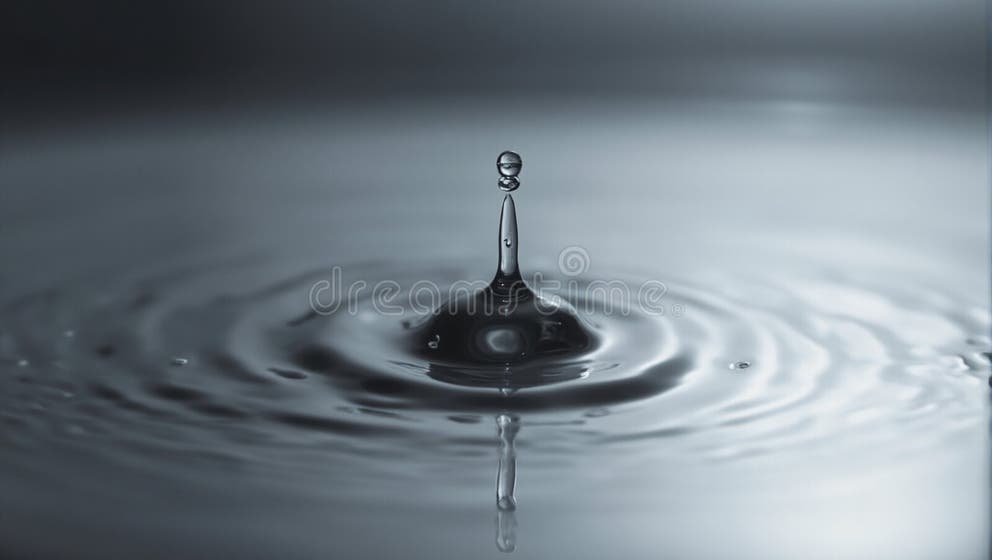 Liquid Metal Drop Reflecting Like a Mirror Stock Illustration ...