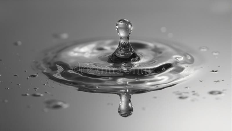 Liquid Metal Drop Reflecting Like a Mirror Stock Illustration ...