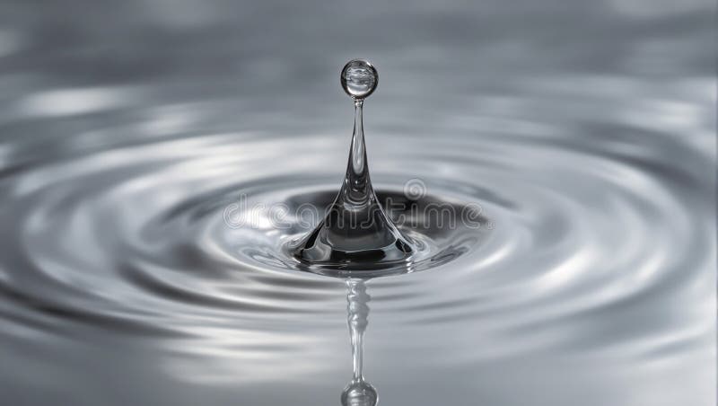 Liquid Metal Drop Reflecting Like a Mirror Stock Illustration ...