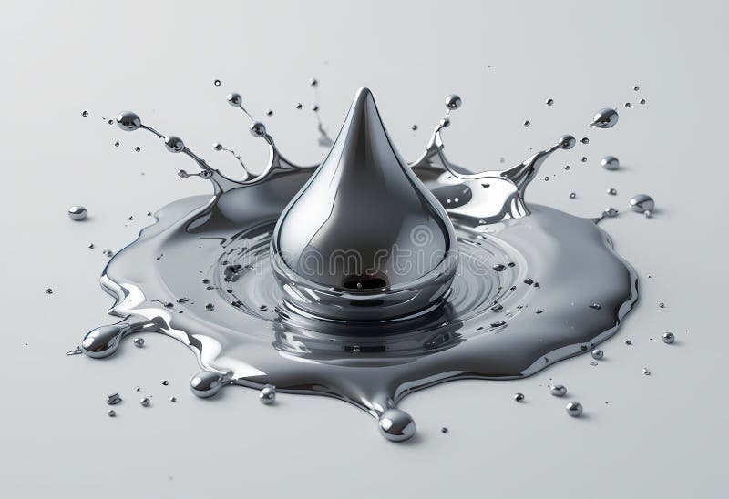 Liquid Metal Droplet Impact, Science, Physics Stock Illustration ...
