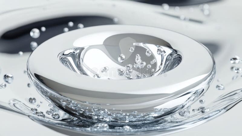 Liquid Metal Droplets Abstract Stock Photo - Image of reflection ...